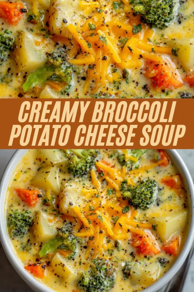 Creamy Broccoli Potato Cheese Soup - Recipes2day